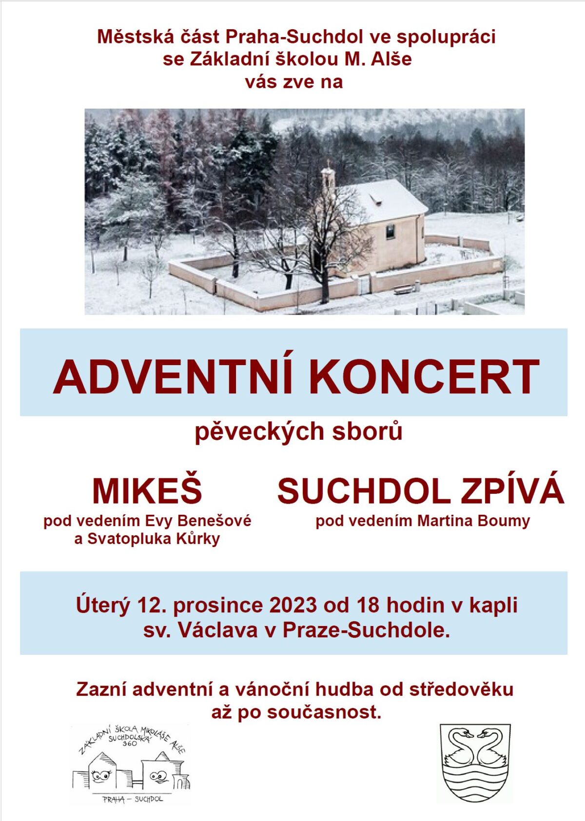 Koncert pěvecký sborů v kapli sv. Václava - Městská část Praha-Suchdol